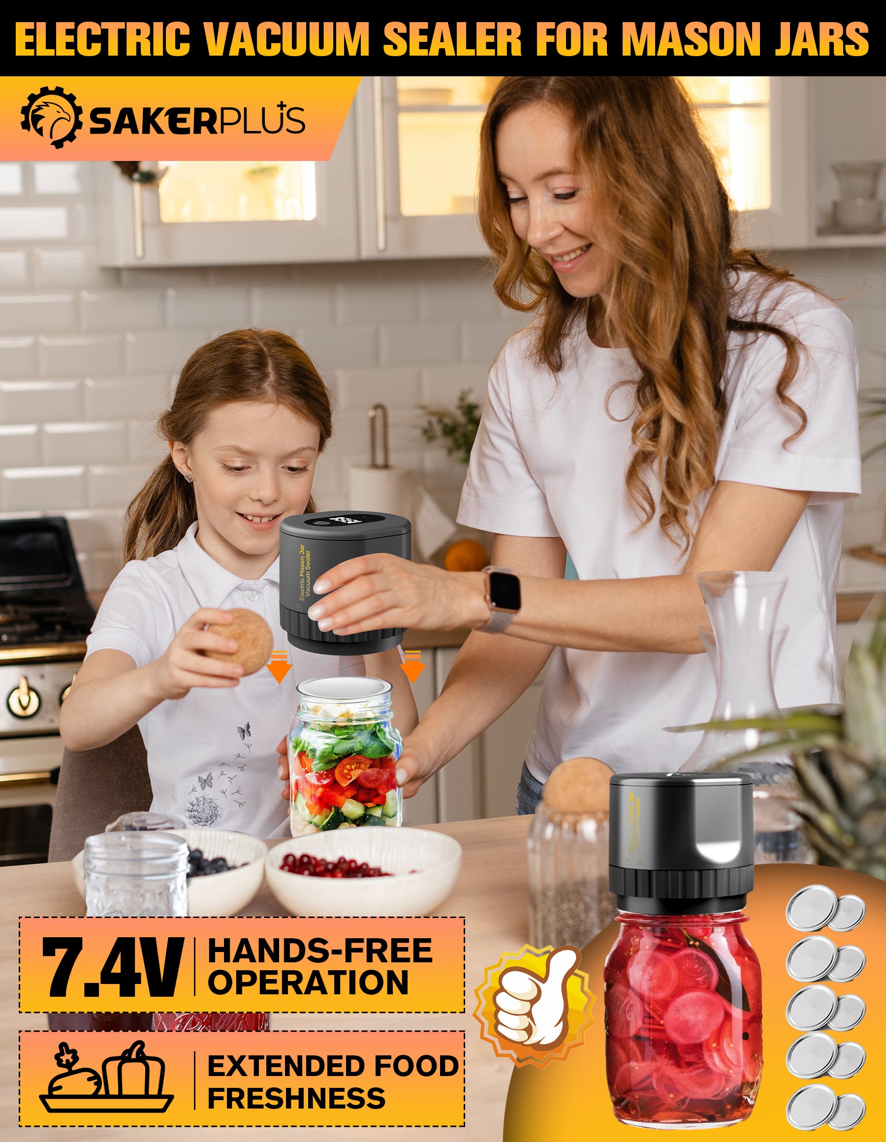 SAKER ELECTRIC VACUUM SEALER FOR MASON JARS